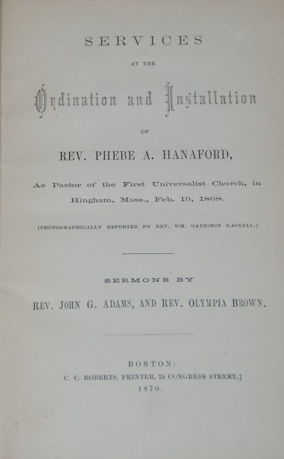 The Rev. Phebe Hanaford | Out of the Archives